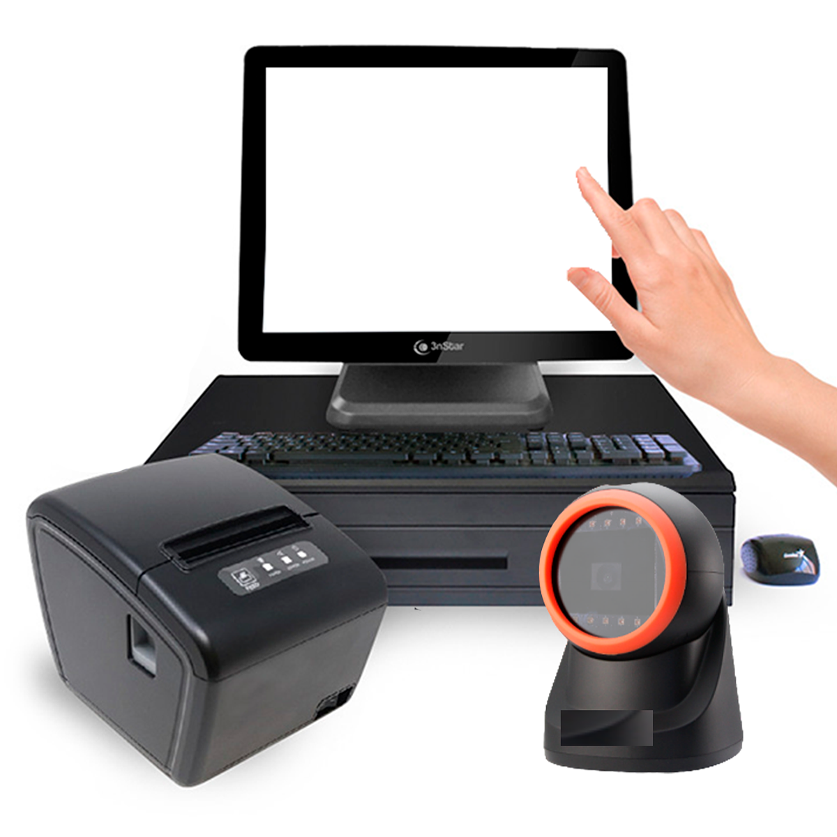KIT POS ONE TOUCH T2-7000 WIFI+BT+TECLADO Y MOUSE+SCANNER SO