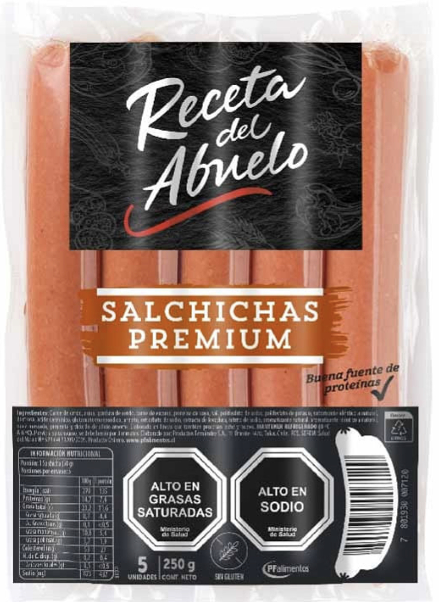Vienesas Premium Receta del Abuelo 250 g