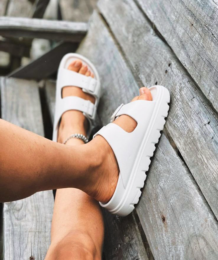 Sandalia Birks Goma Eva Blanco