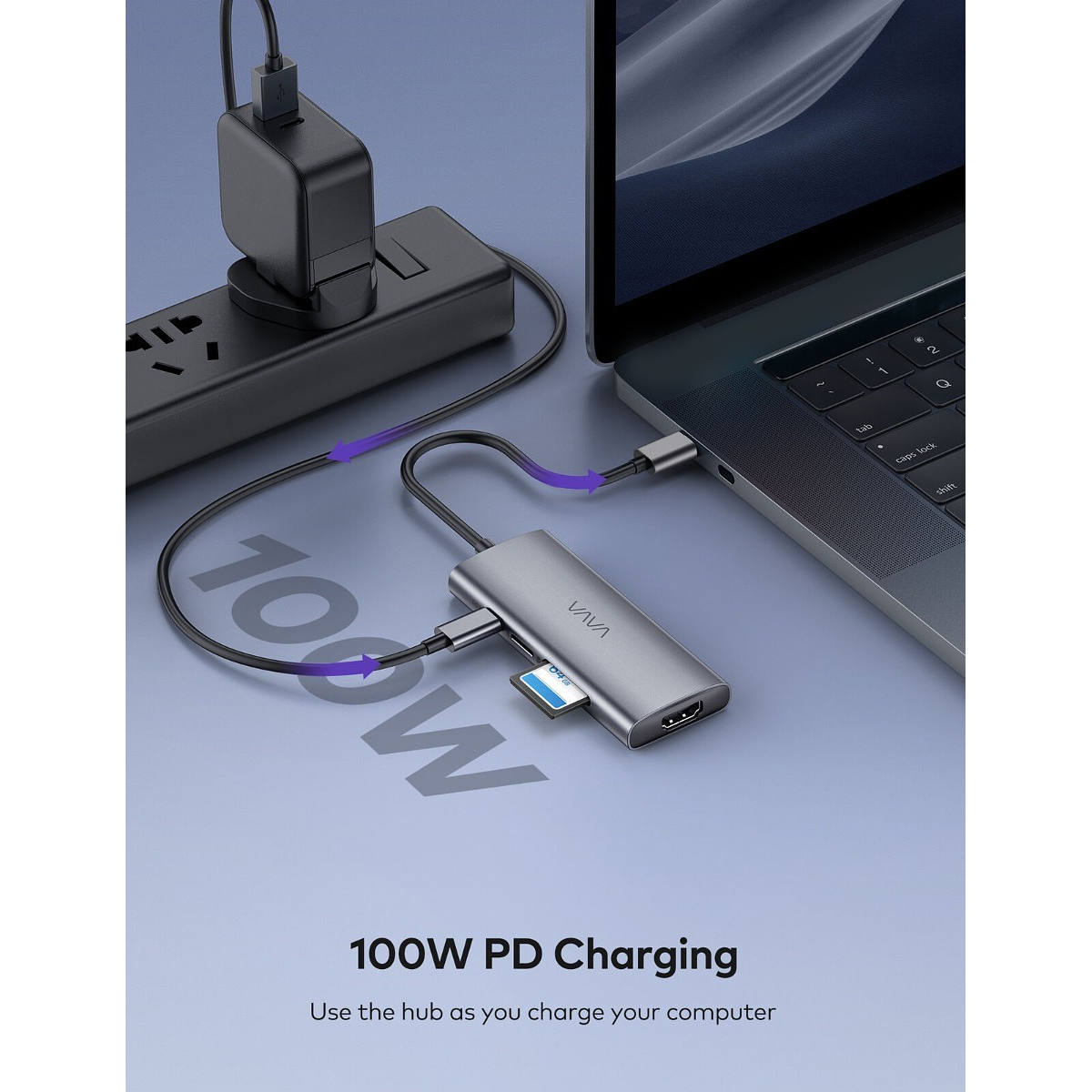 Adaptador Hub Vava Usb C Hdmi 4k Para Macbook Air M2 A2681