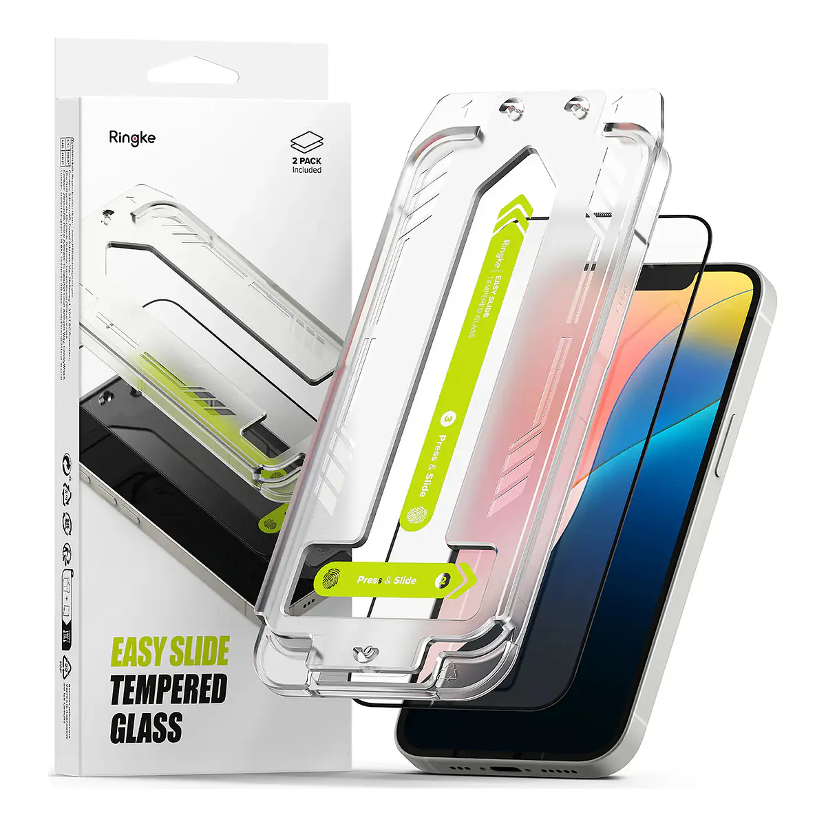 Mica Vidrio Ringke Easy Slide Para iPhone 13 Normal 6.1 2pc