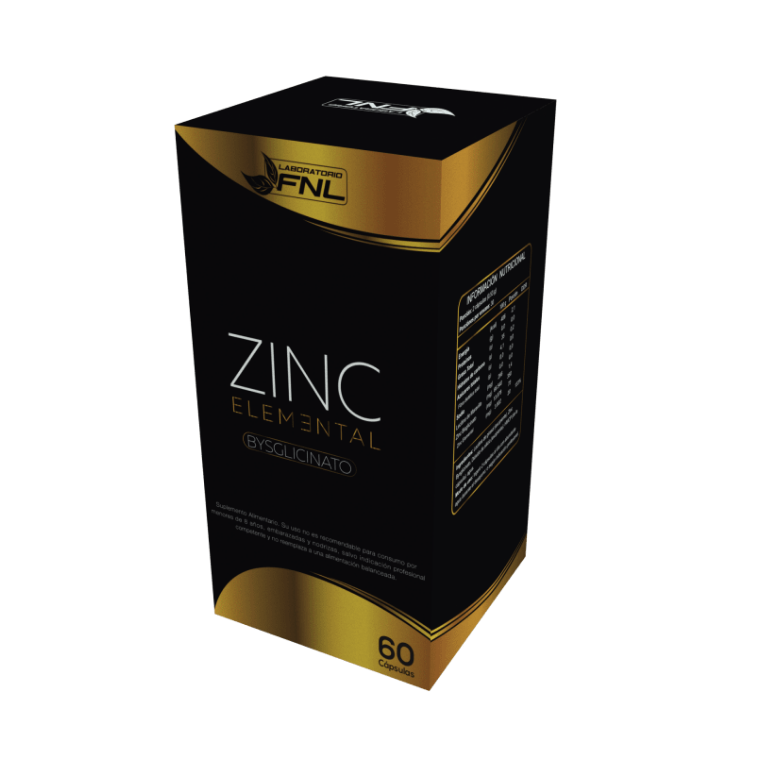 Zinc Elemental Bysglicinato 60 Cápsulas FNL
