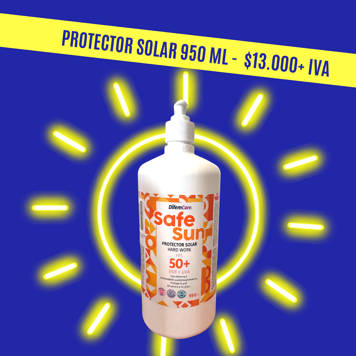 BLOQUEADOR SOLAR SAFE SUN FPS 50+ 950ML | Empresur