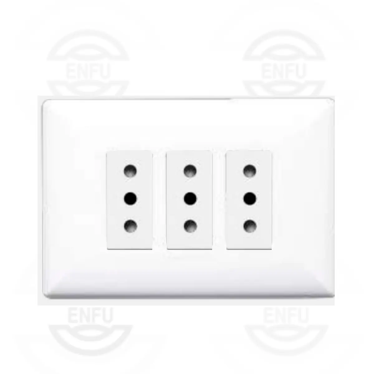 Tomacorriente triple 10A blanco embutido armado S17 Sinthesi