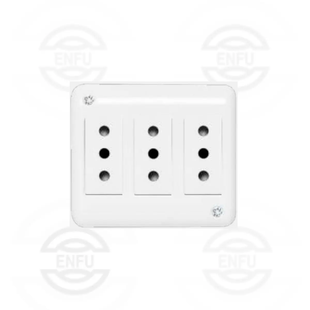 Tomacorriente triple 10A blanco sobrepuesto armado S17 Si...