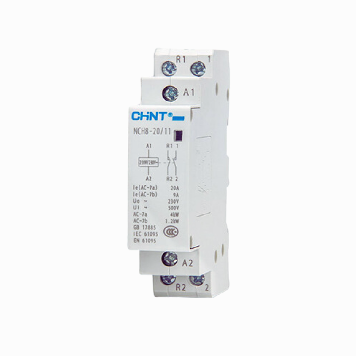 Contactor Modular 230vac 20a, 4kw Ac1, 1na+1nc