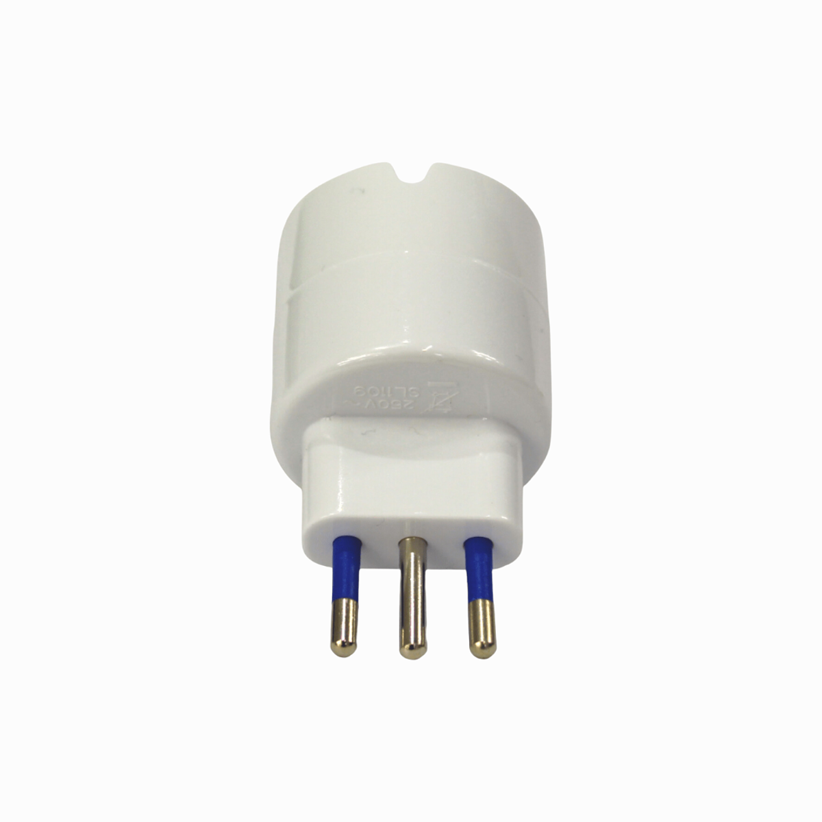 Adaptador schuko 10A blanco c/protección LEXO