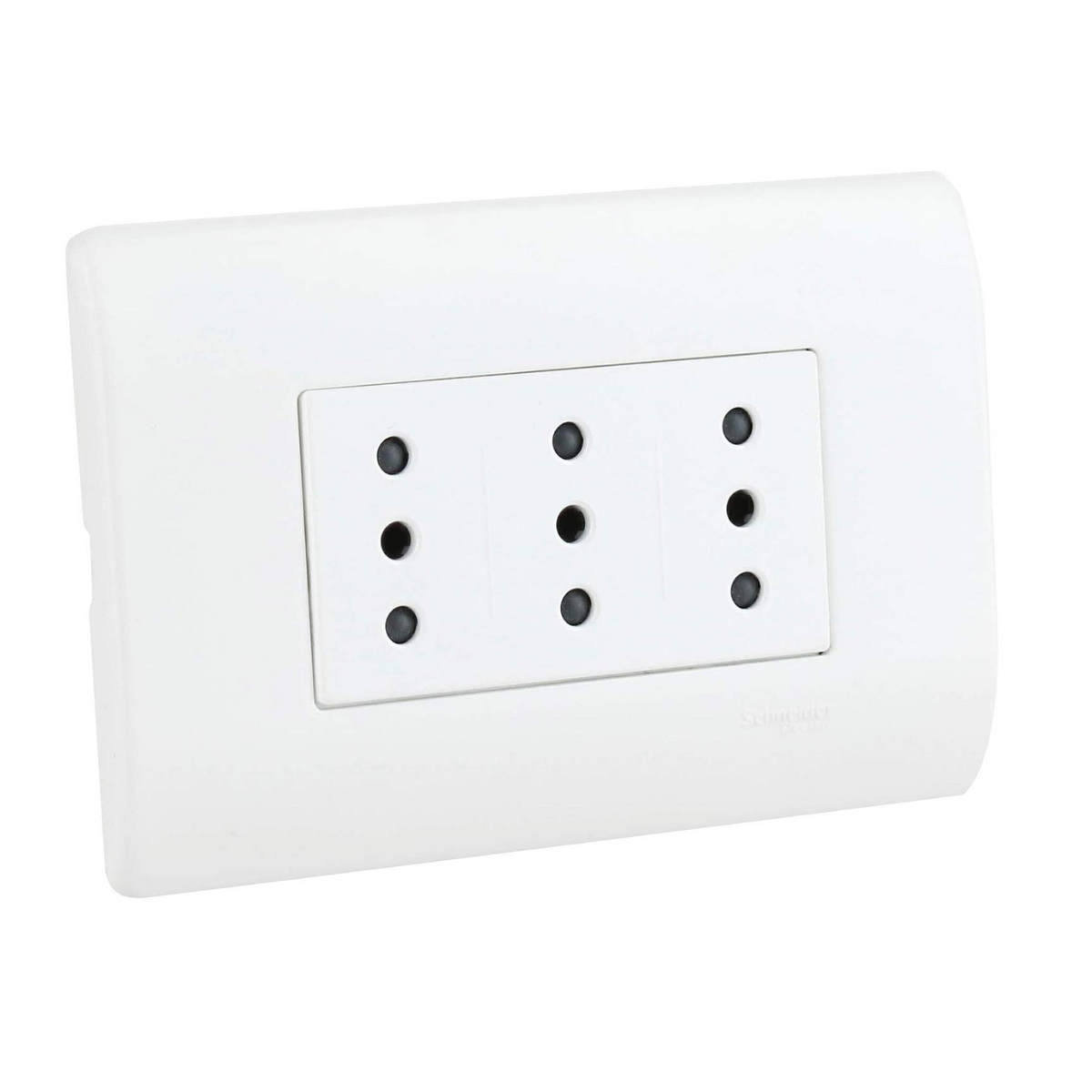 Toma corriente Triplex 10A embutido Génesis blanco Schneider