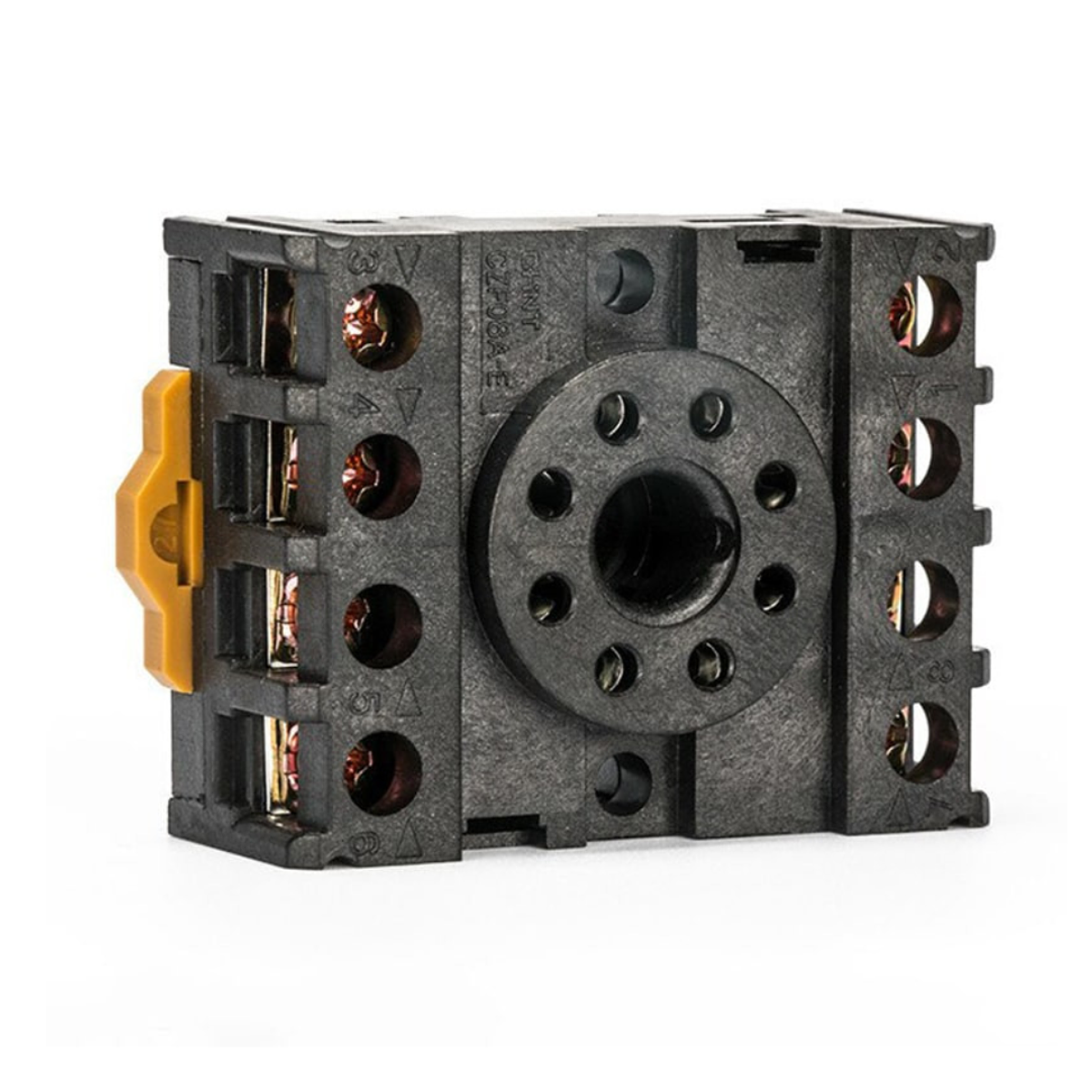 Base octal riel DIN, 52x41x21.5(mm) con protección contacto