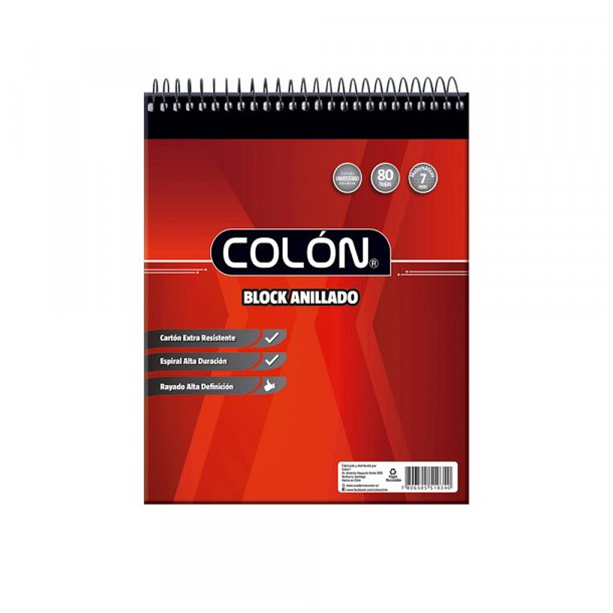 BLOCK COLÓN ANILLADO M7 80 HOJAS (UNIVERSITARIO - ESCOLAR )