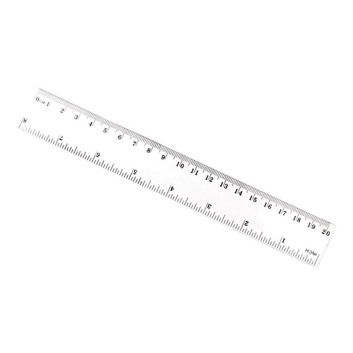 REGLA PLÁSTICA TRANSPARENTE 20 CM SIN MARCA
