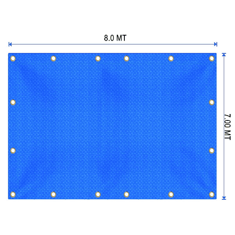 CARPA DE TARPAULIN 7X8 CON COSTURA Y OJETILLOS COLOR AZUL/PL