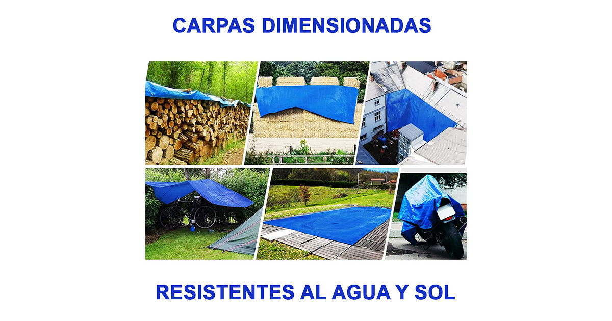 CARPA DE TARPAULIN 5X4 CON COSTURA Y OJETILLOS COLOR AZUL/PL