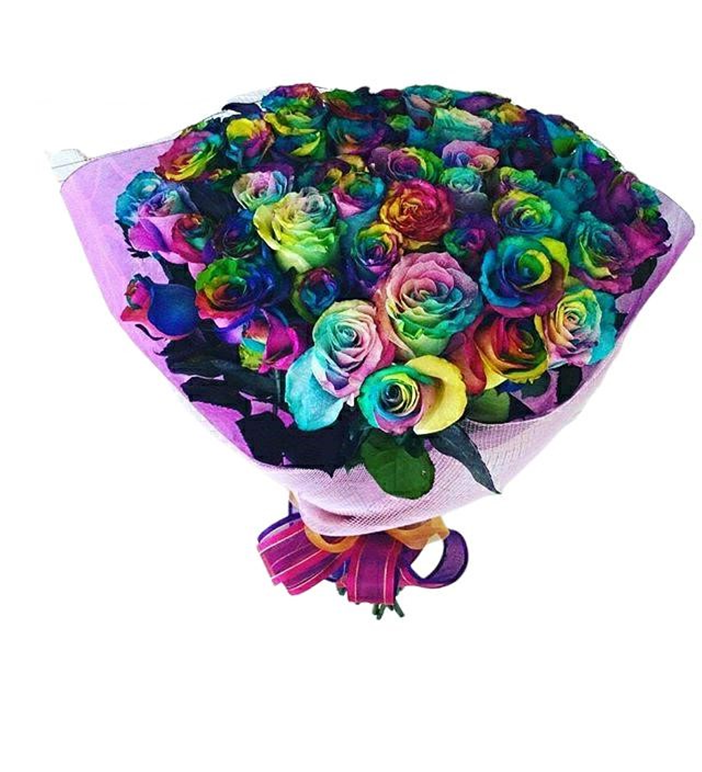 Ramo de 30 rosas arcoíris | Envio Flores