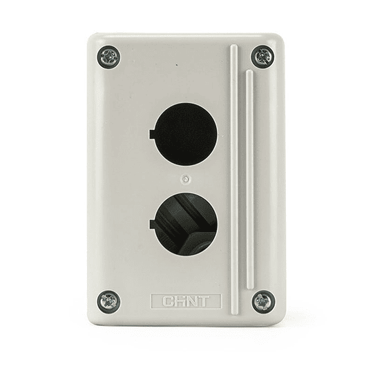 Caja PVC, autoextinguible, IP54, 2 perf., Blanco/Gris