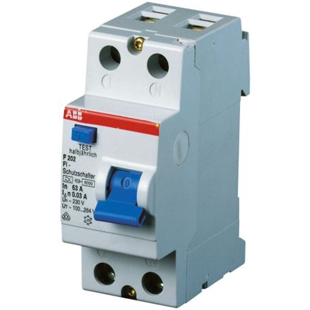 Interruptor diferencial 2Px63A 30mA, F202 AC-63/0.03