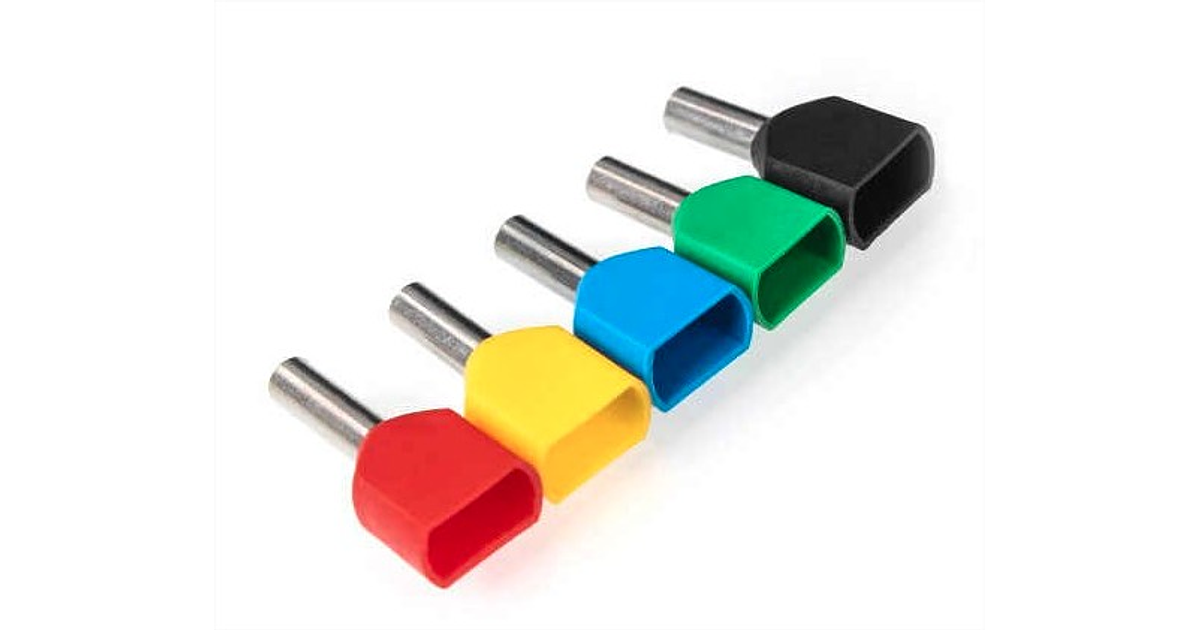 Ferrule aislado doble 1.5mm² negro (100 Unid)