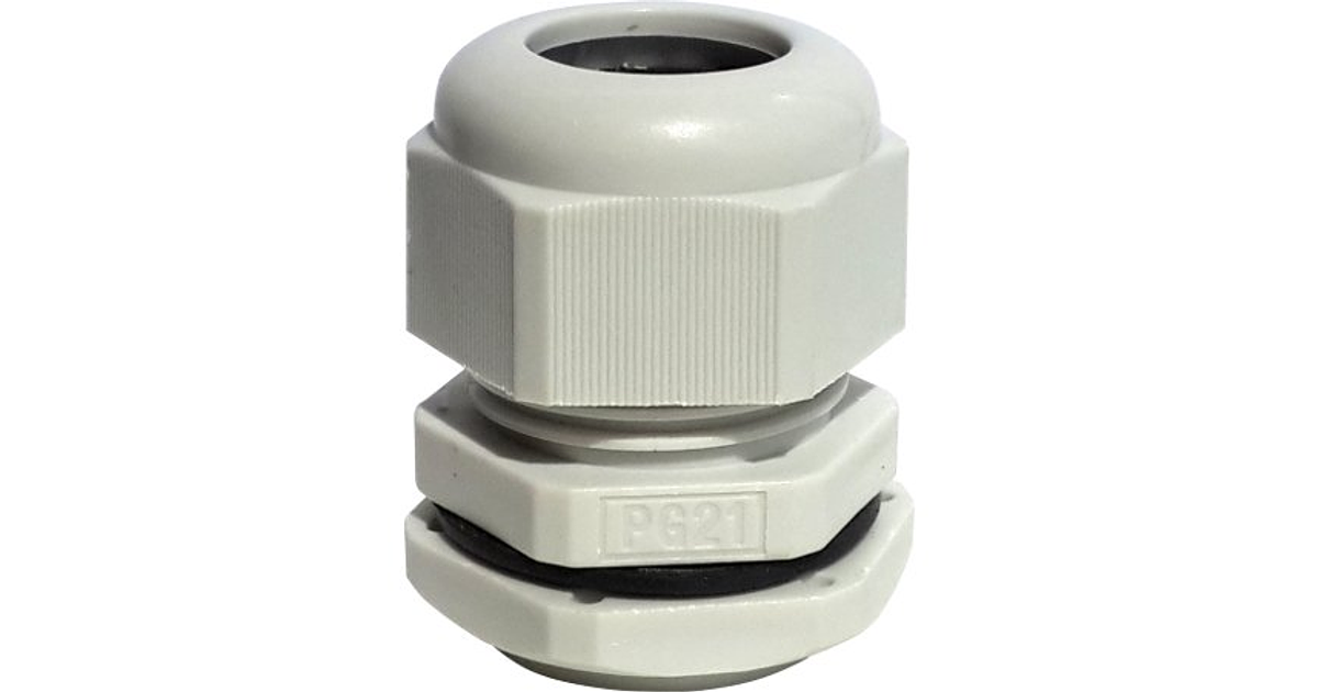 Prensaestopa PVC PG21 c/ tuerca p/ cable Ø13-18mm, IP68