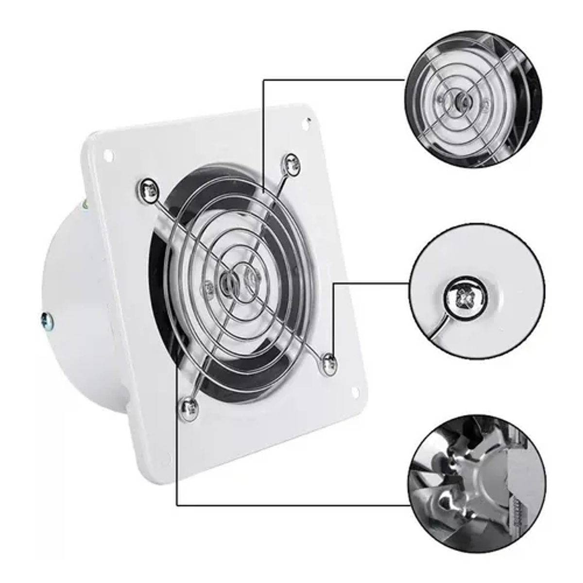 Extractor De Aire Metálico Industrial 4 Pulgadas 10cm 25w