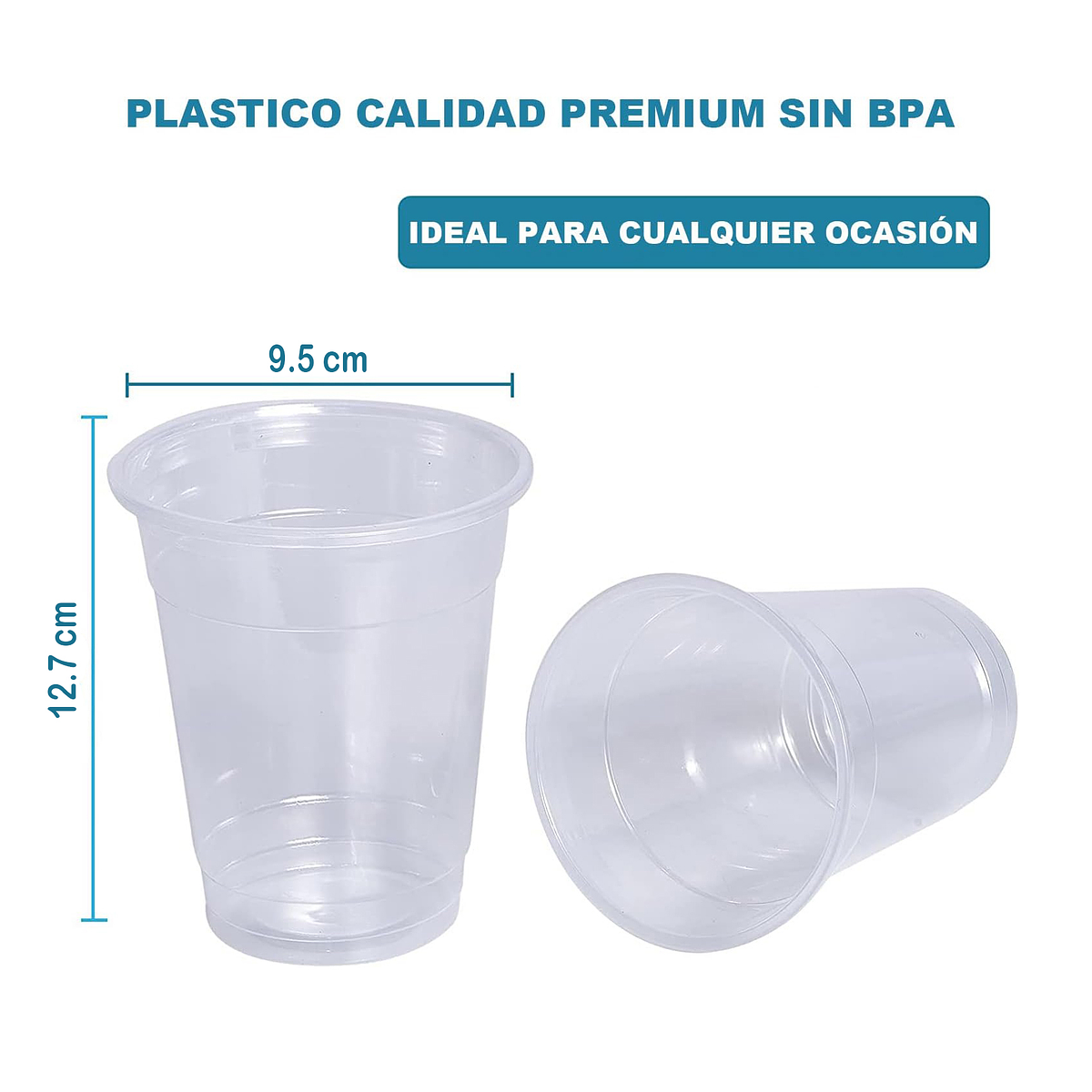 Vaso Plástico Transparente 500ml X 50 Unidades
