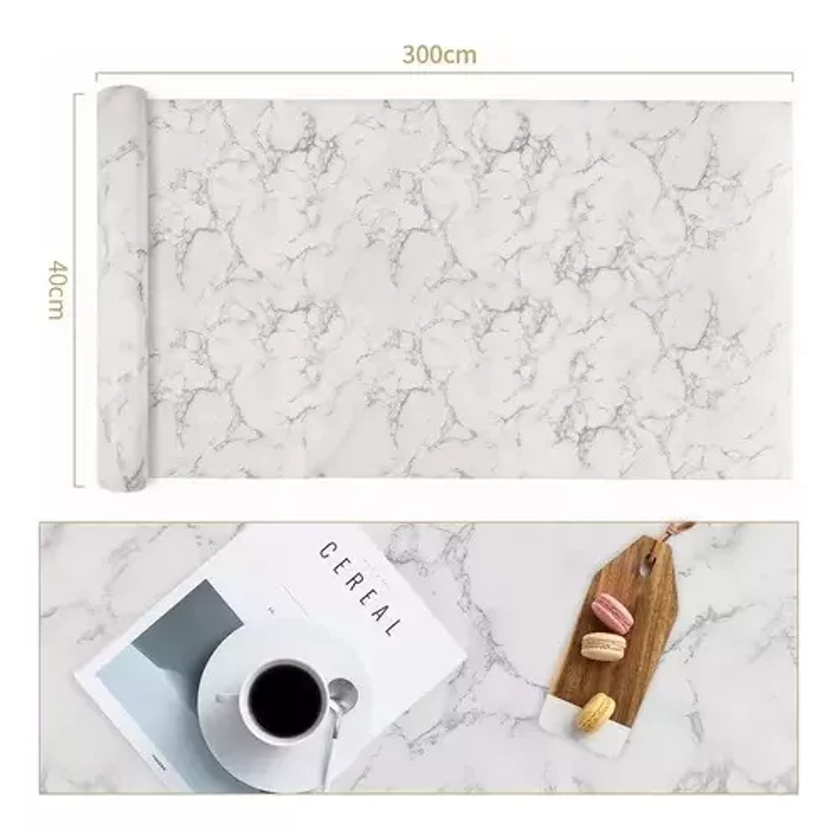 Rollo Vinilo Marmoleado 2 Metros x 60 Cm