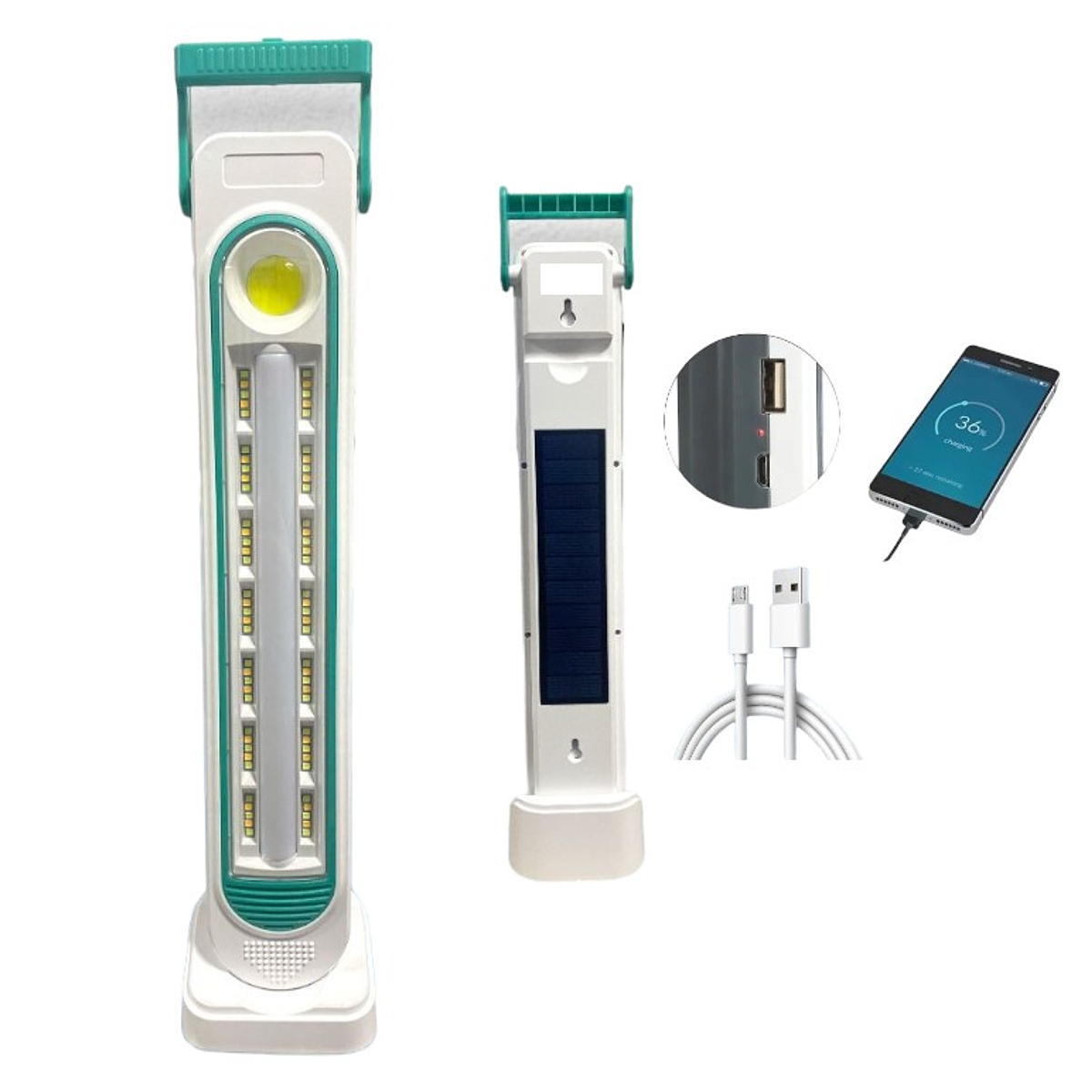 Lampara Foco Solar Recargable 40 cm