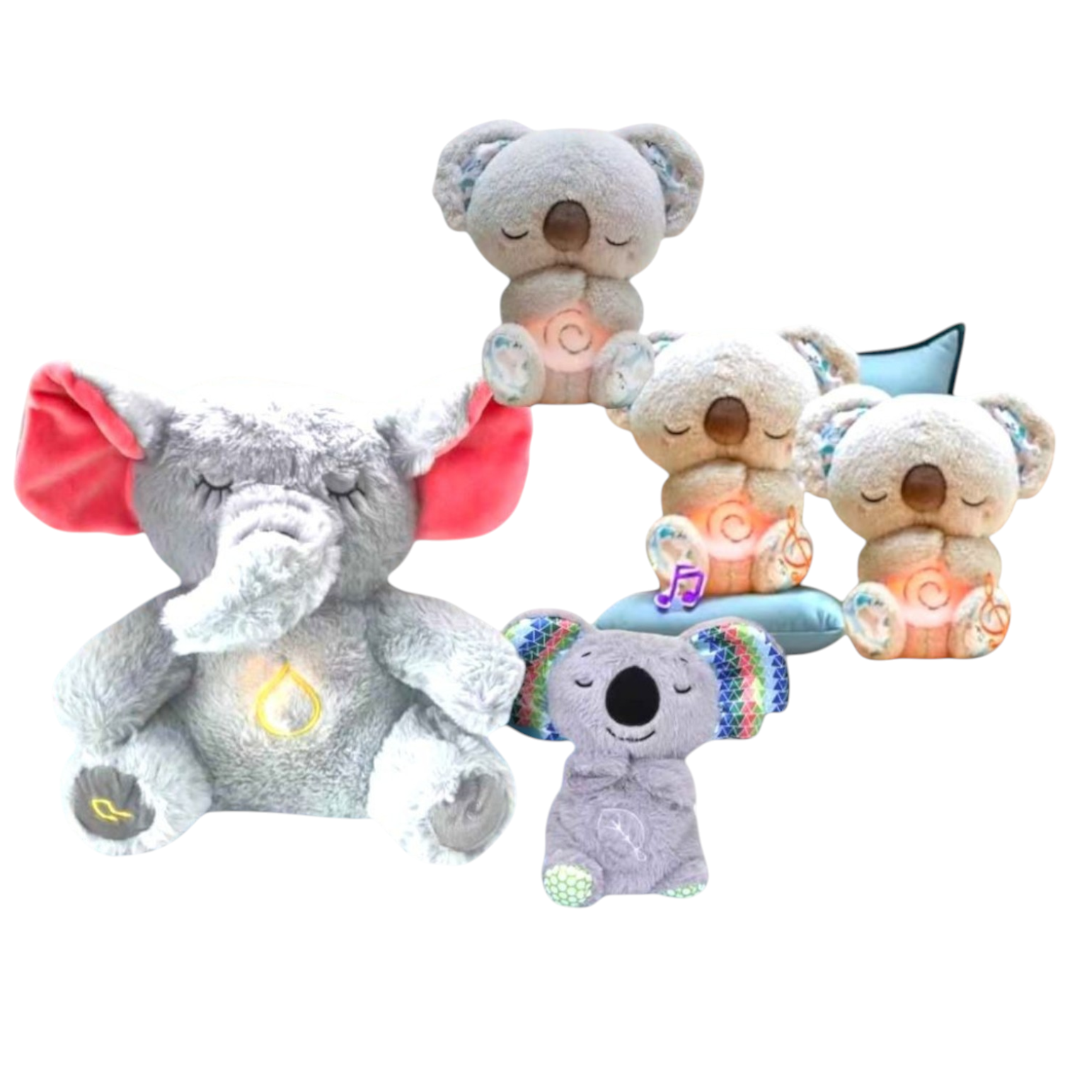 Peluche Elefante Koala Que Respira Con Sonido y Luz Apego