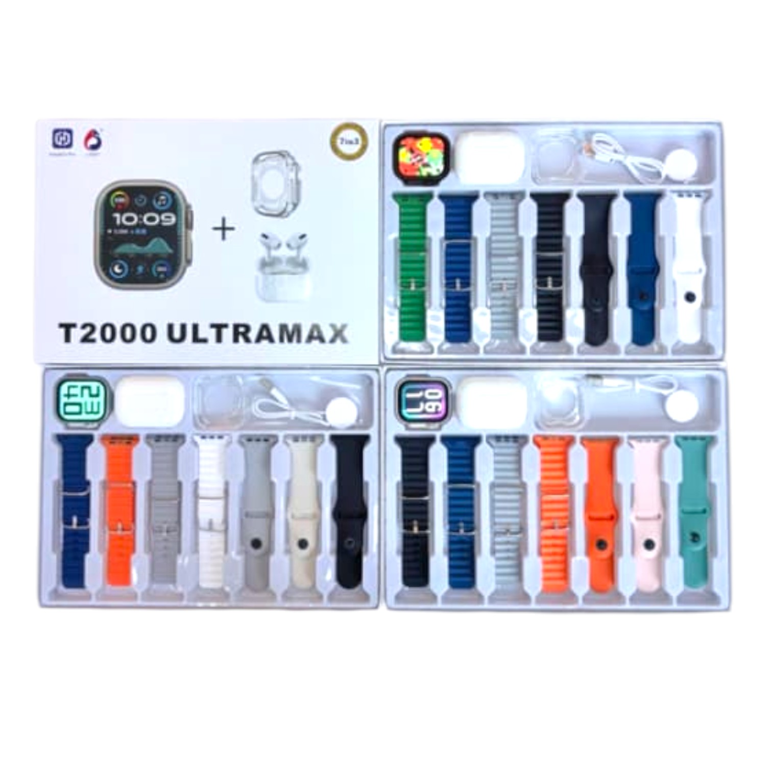 Smartwatch T2000 Ultramax 7 Correas + Audifonos + Carcasa
