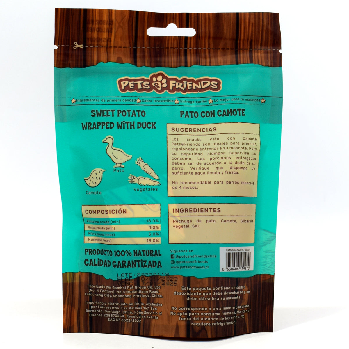 Snack Pato con Camotes G.F 100gr.