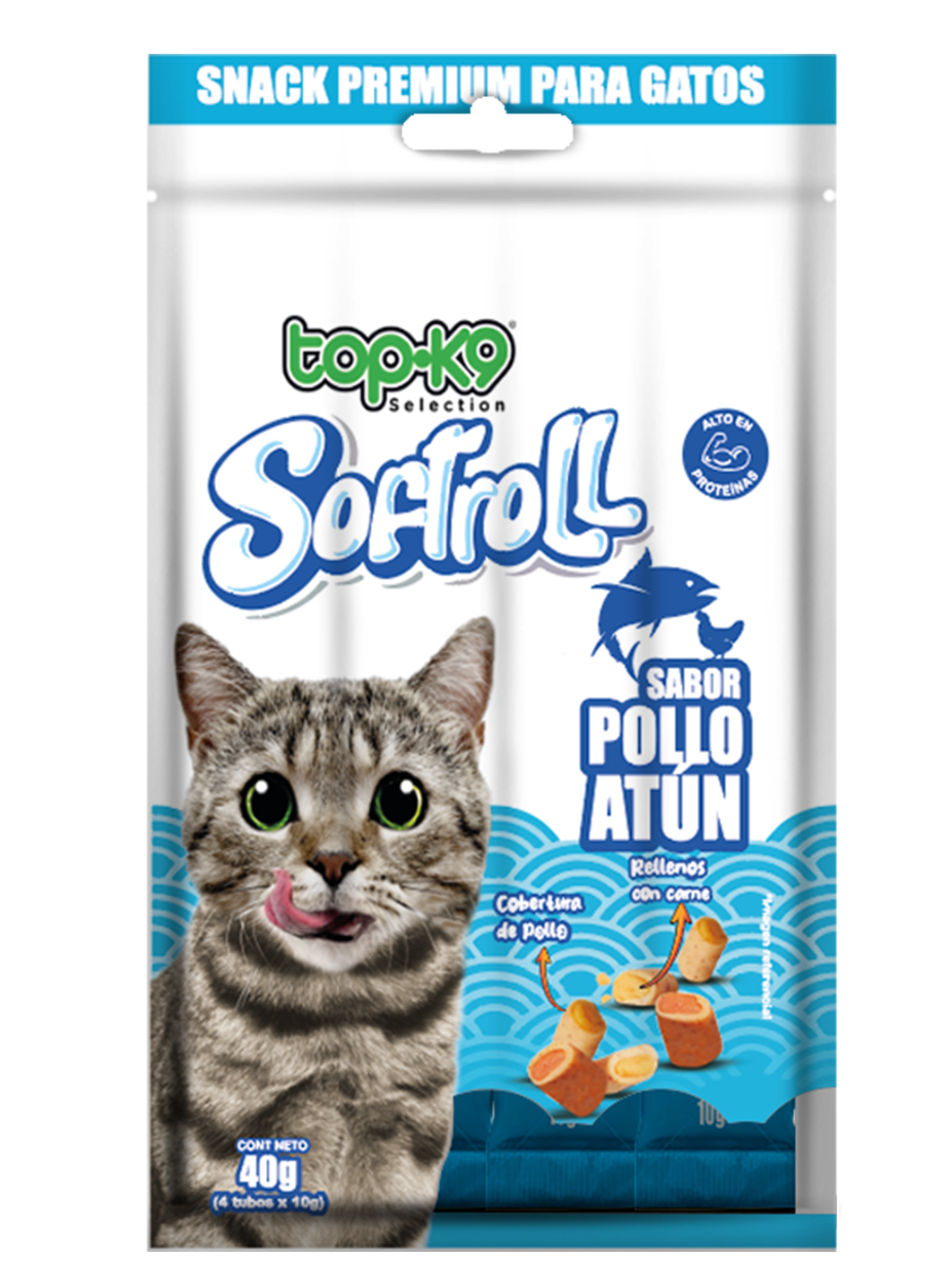 Softroll Snack Pollo Atún Alto en Proteínas 40 gr.