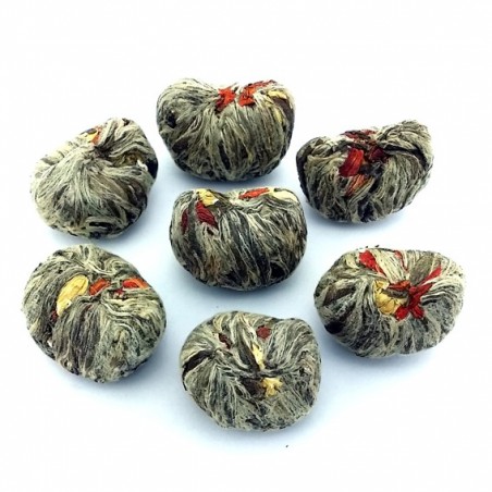 Blooming tea de perla con cártamo