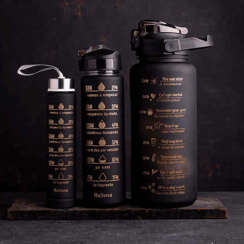 Botella motivacional doble