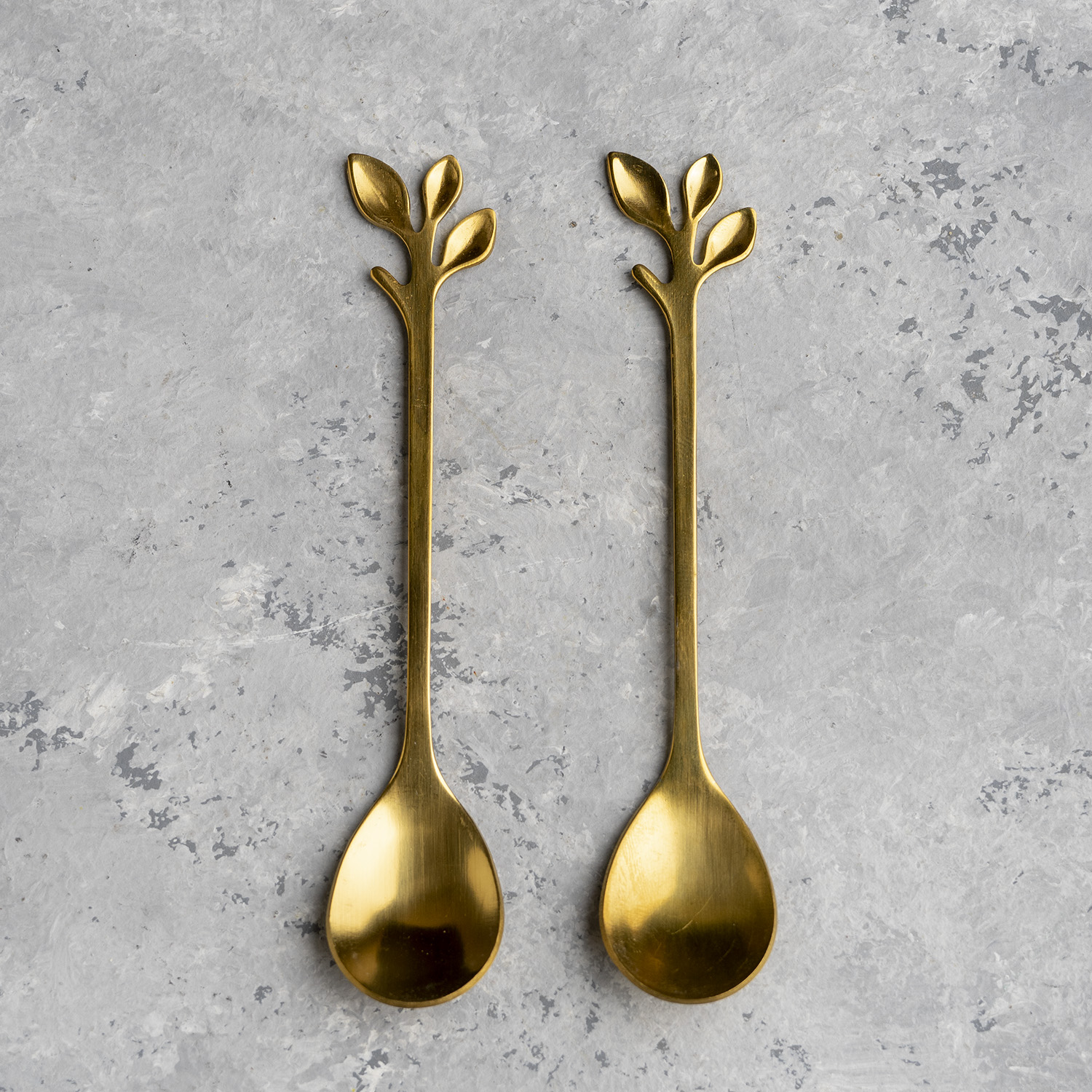 Set 2 Cuchara de té con forma de ramo