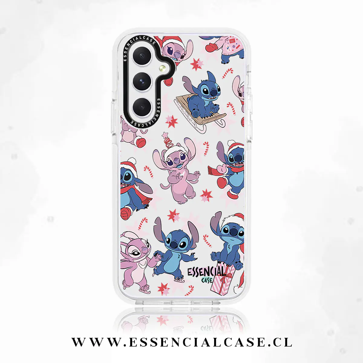 Carcasa para Samsung serie s diseño STITCH Y ANGEL navidad