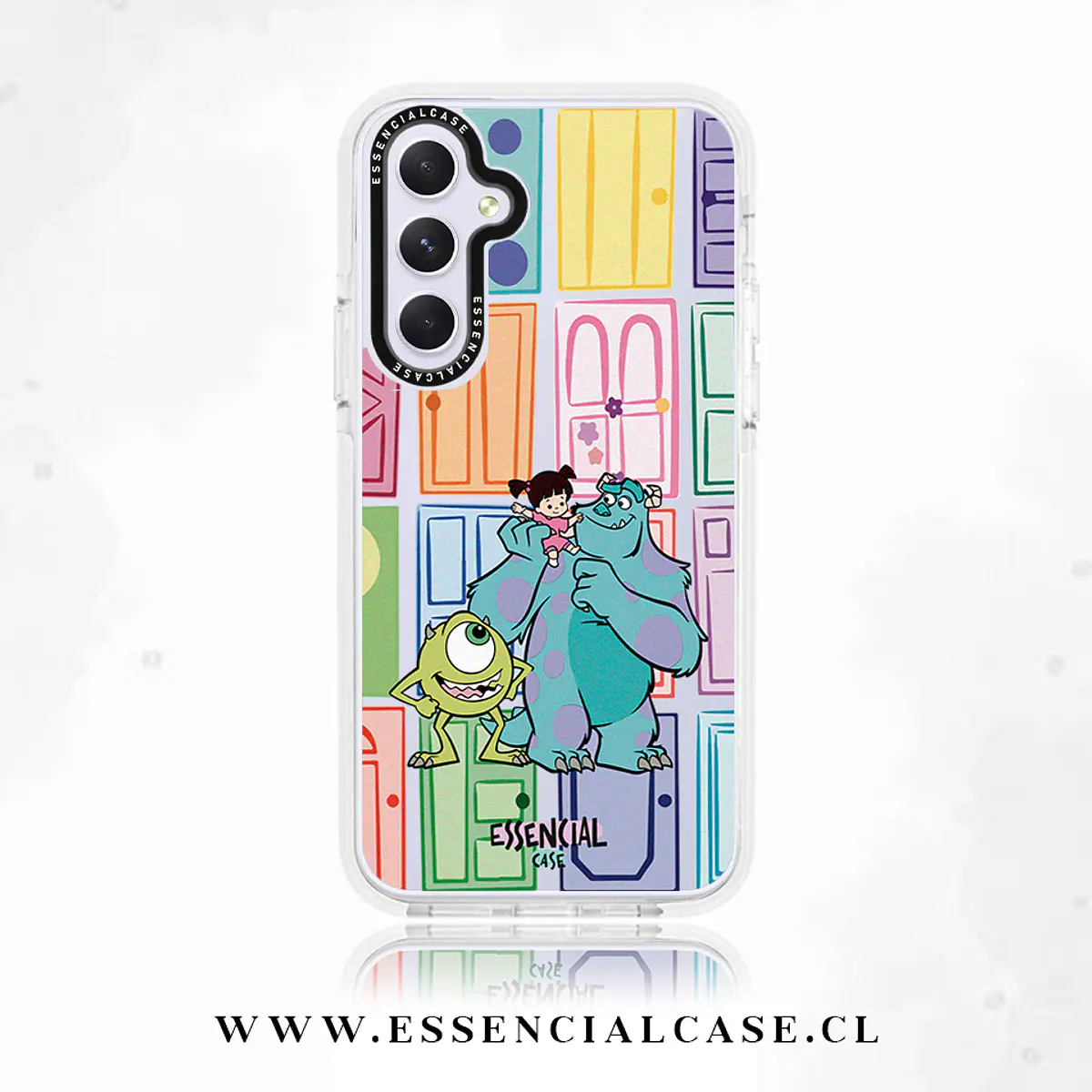 Carcasa para Samsung serie A diseño monsters inc puertas