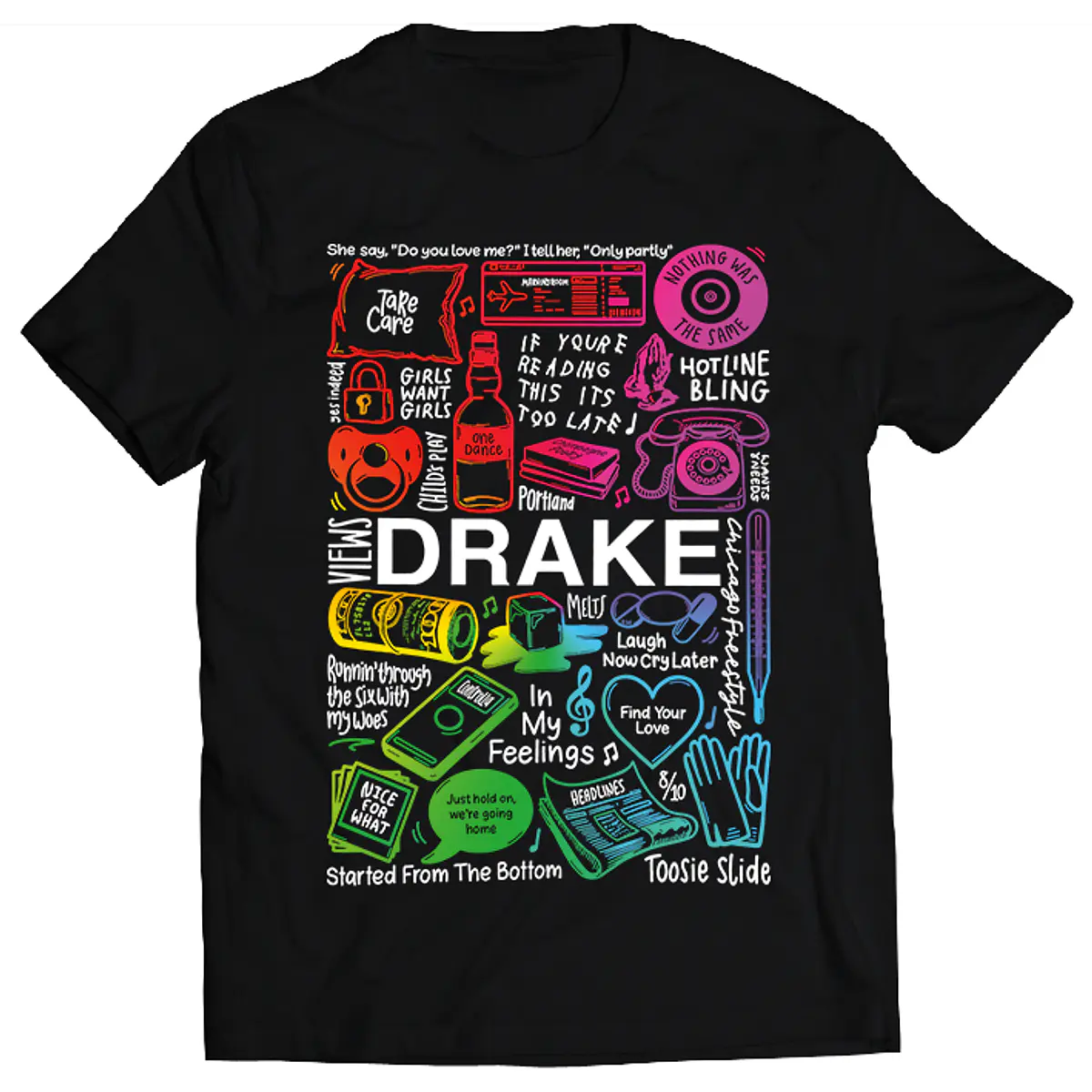 Polera Drake - Temazos Rainbow | Hip-Hop / Rap