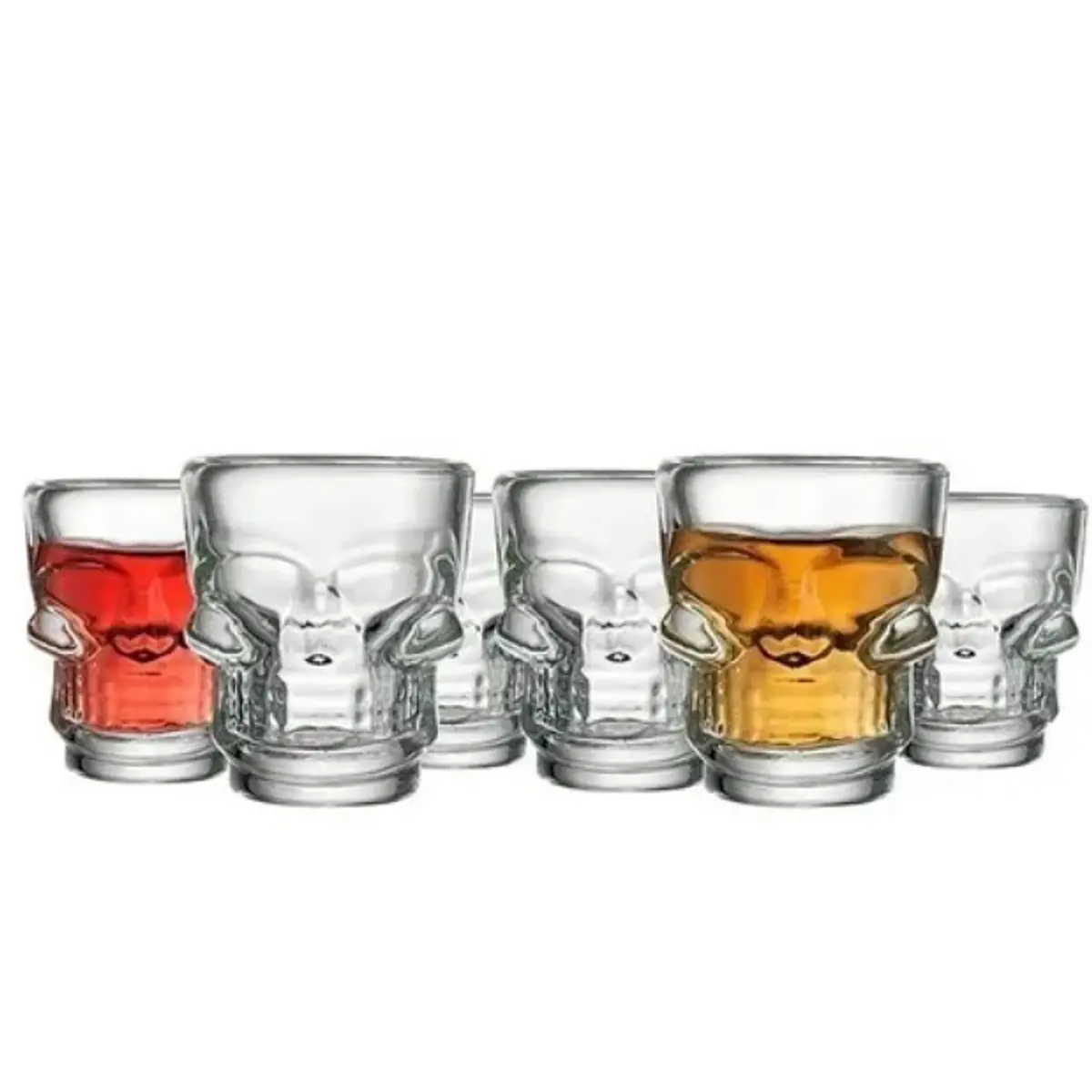 Vaso Shot Tequilero Calavera Vidrio Set 6 Pcs 65ml