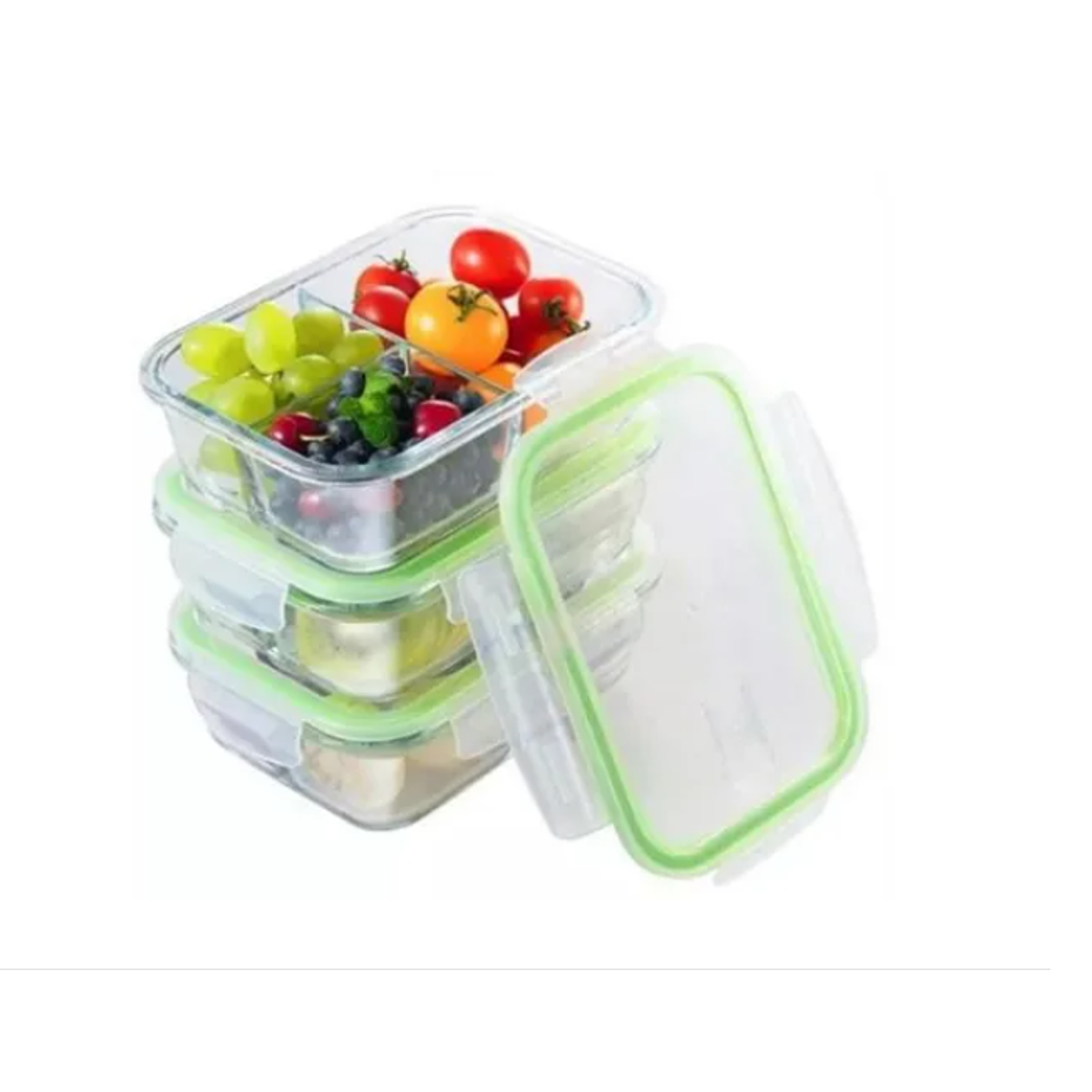 Tupper Herméticos De Vidrio Para Comida Taper Comida 2 Divis