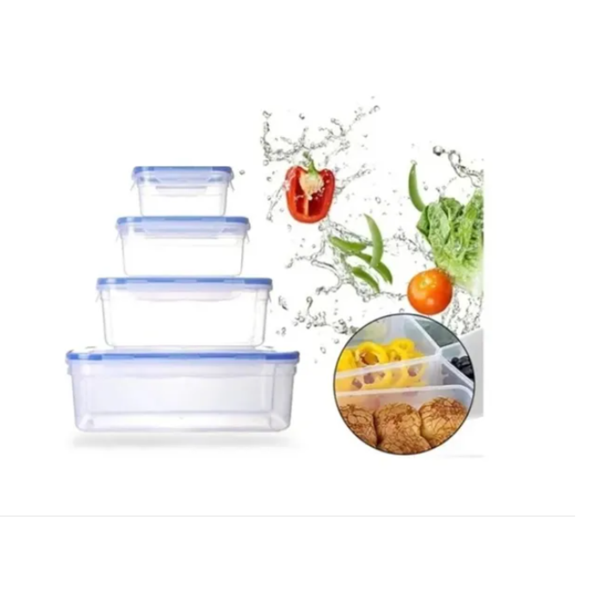 Set De 4 Tapper Tuper Hermeticos Plastico Para Comida