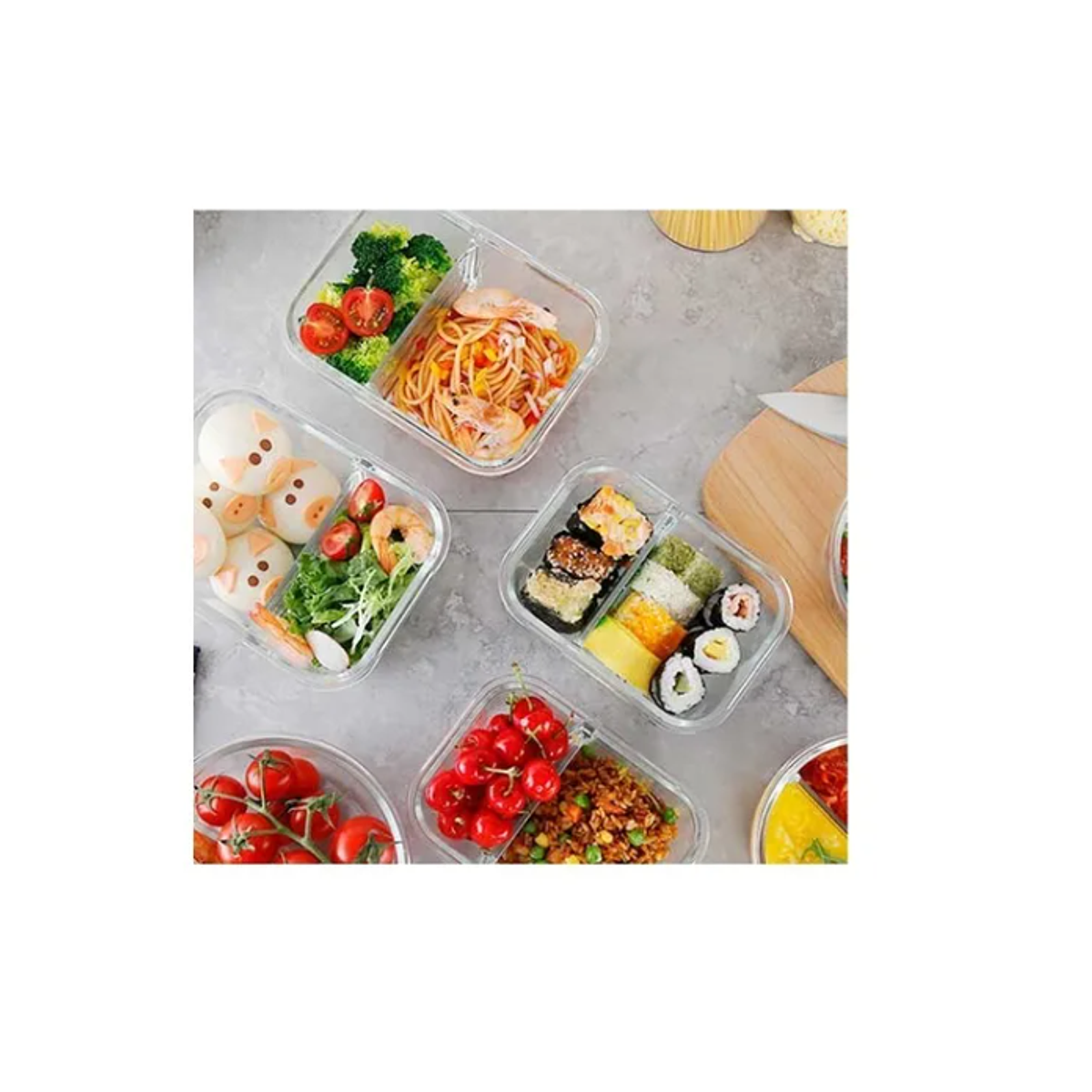 Tupper Herméticos De Vidrio Para Comida Taper Comida 2 Divis