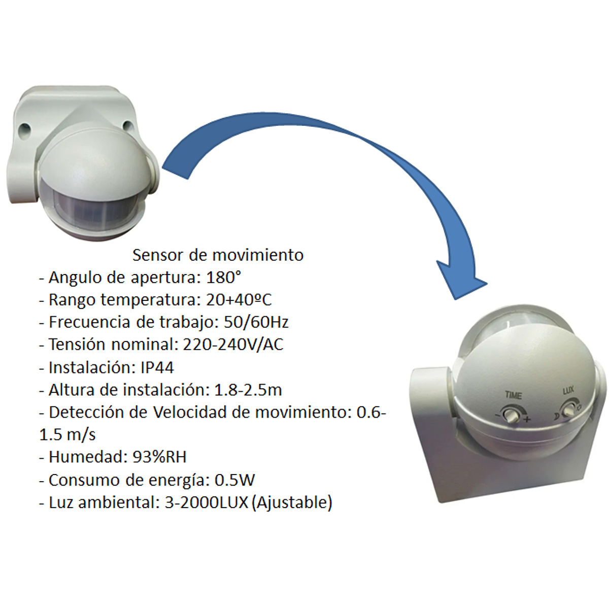 Sensor De Movimiento Conexión 220v Luz, Pasillo
