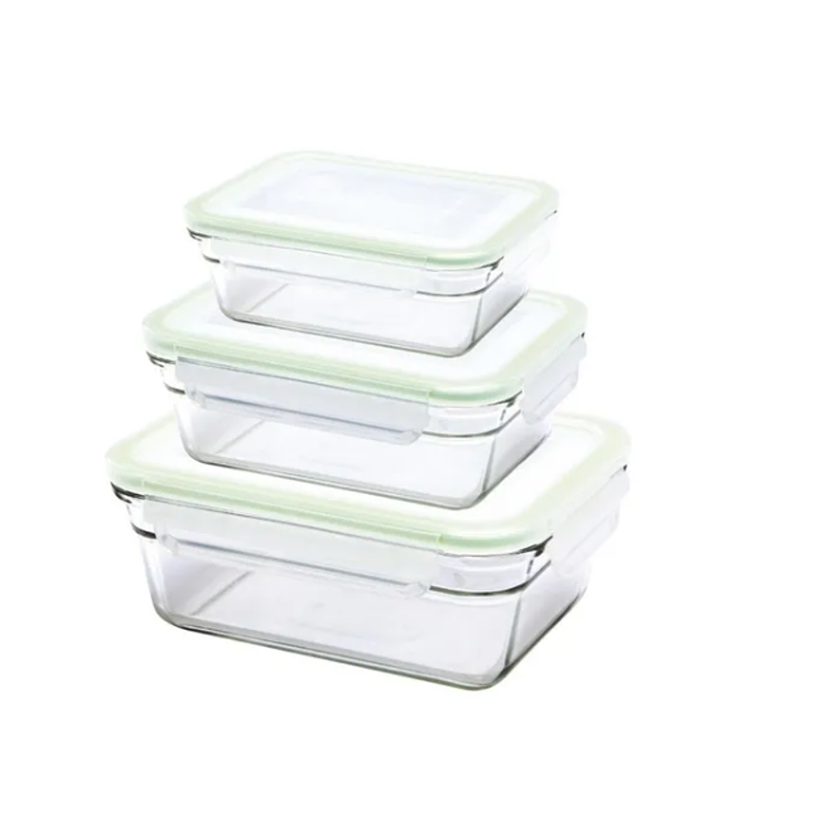 Set 3 Tupper Herméticos De Vidrio Para Comida Taper Comida