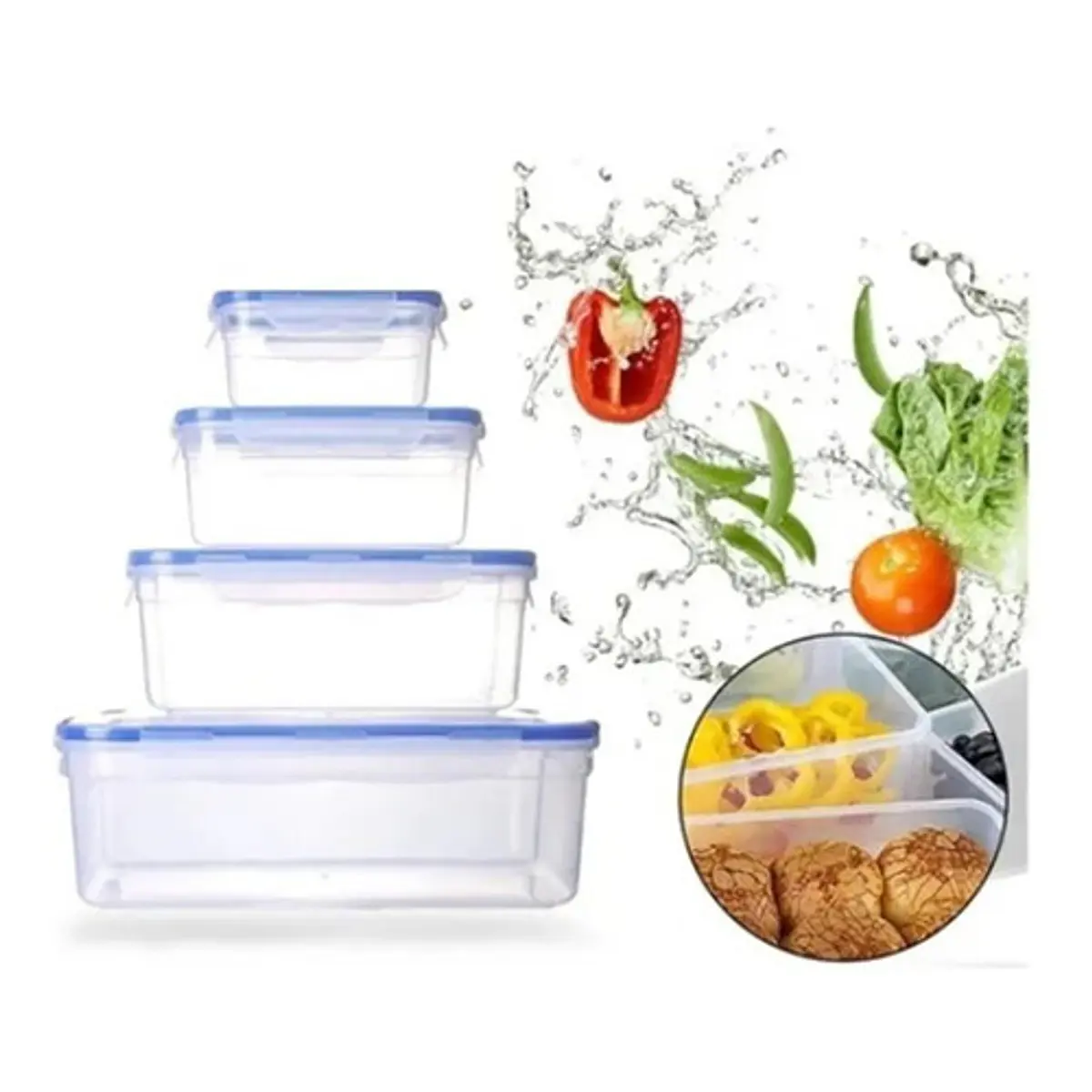 Set De 4 Tapper Tuper Hermeticos Para Comida