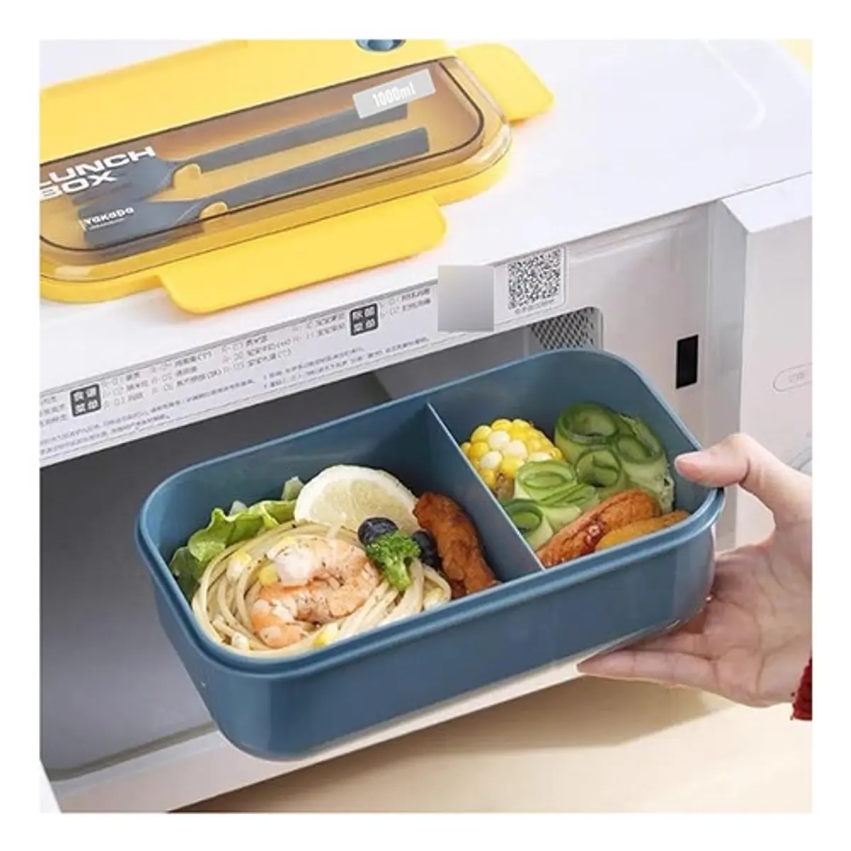 Taper 3 Compartimentos De Plástico Para Comida 1000 Ml