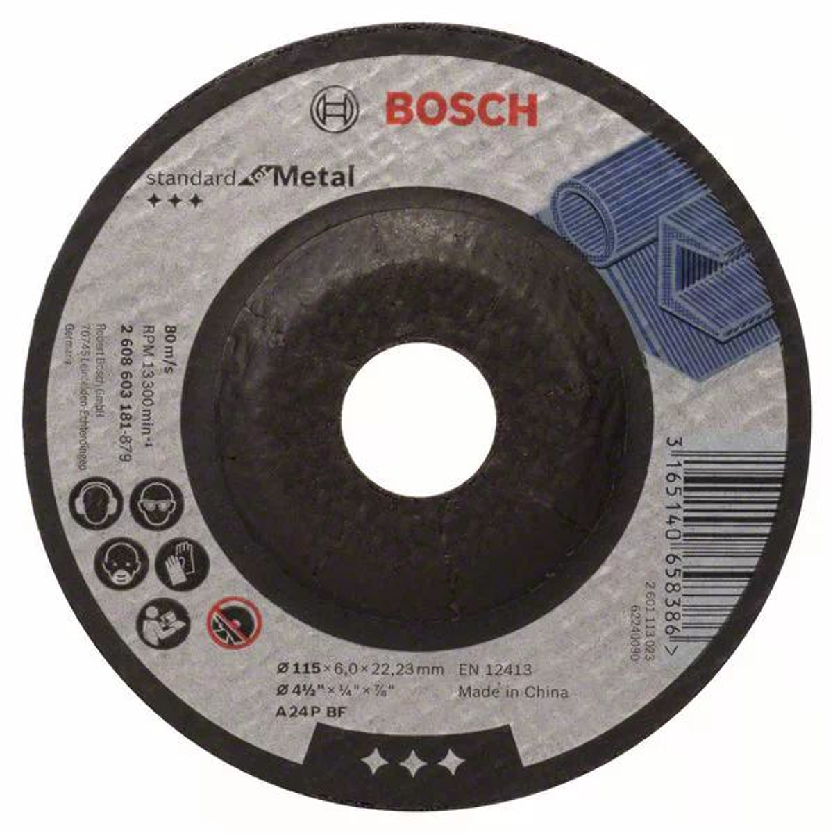 Disco de rebarbar 115mm Standard para Metal BOSCH (5 uni.)
