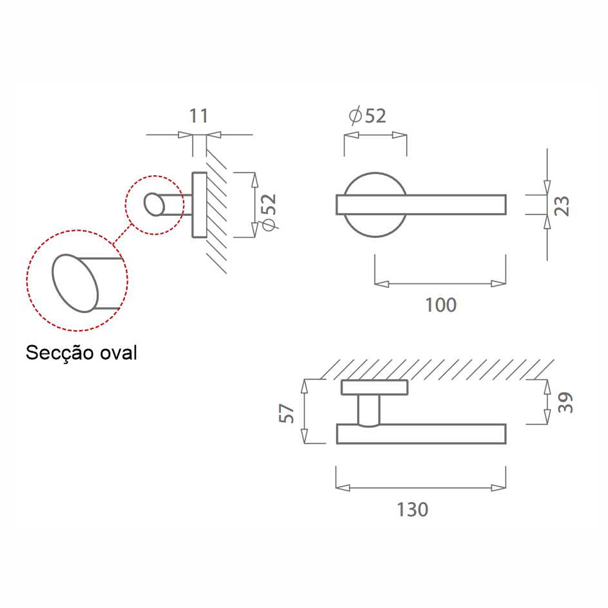 Puxador REF. 1988 / 36 Niquelado Satinado TUPAI