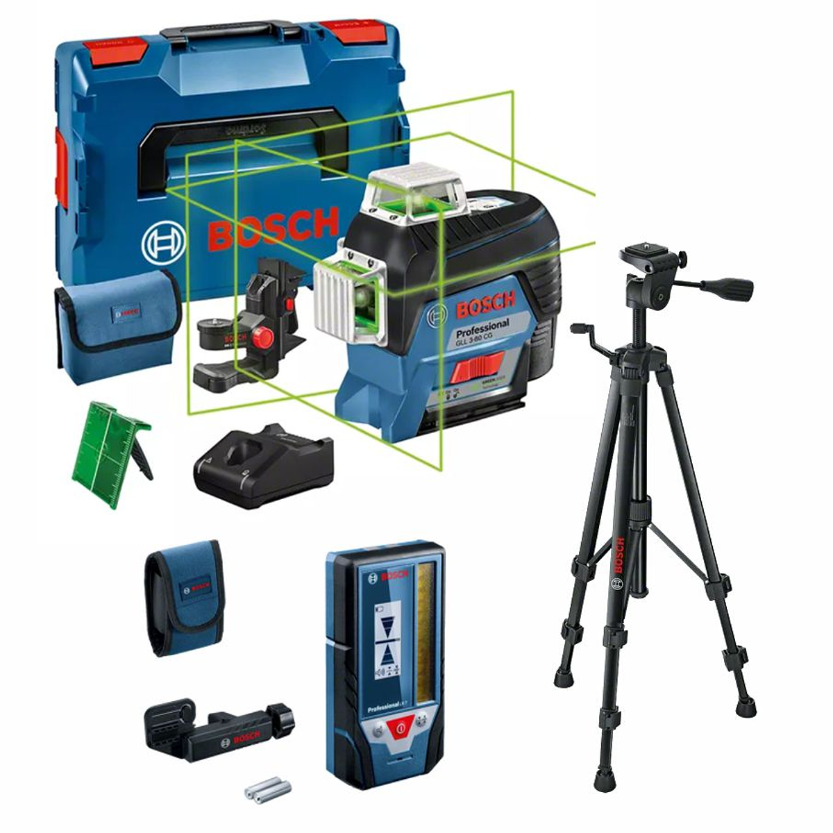 Nivel laser GLL 3-80 CG + BM1 + LR 7 + BT 150 BOSCH