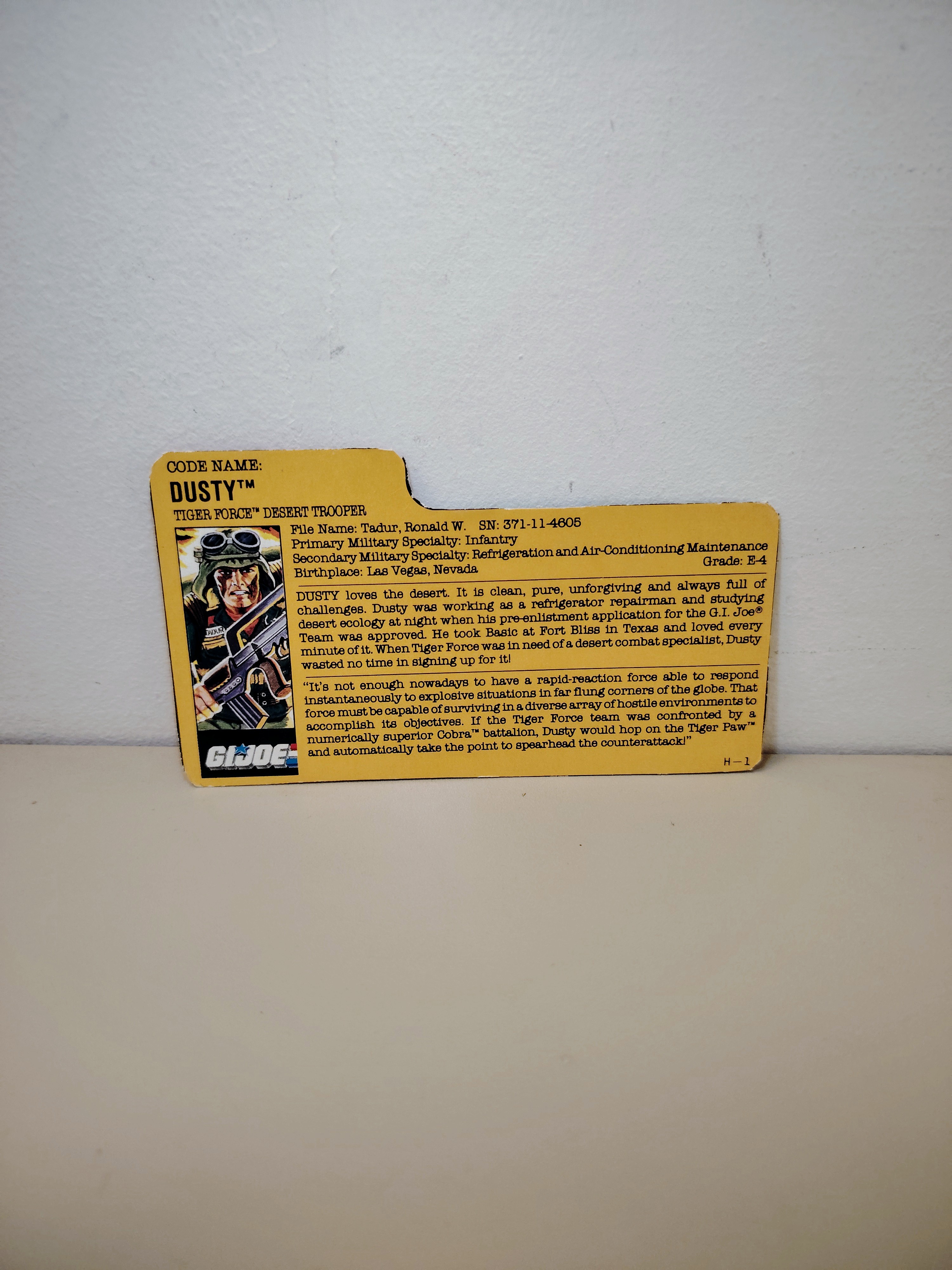 FILECARD DUSTY TIGER FORCE
