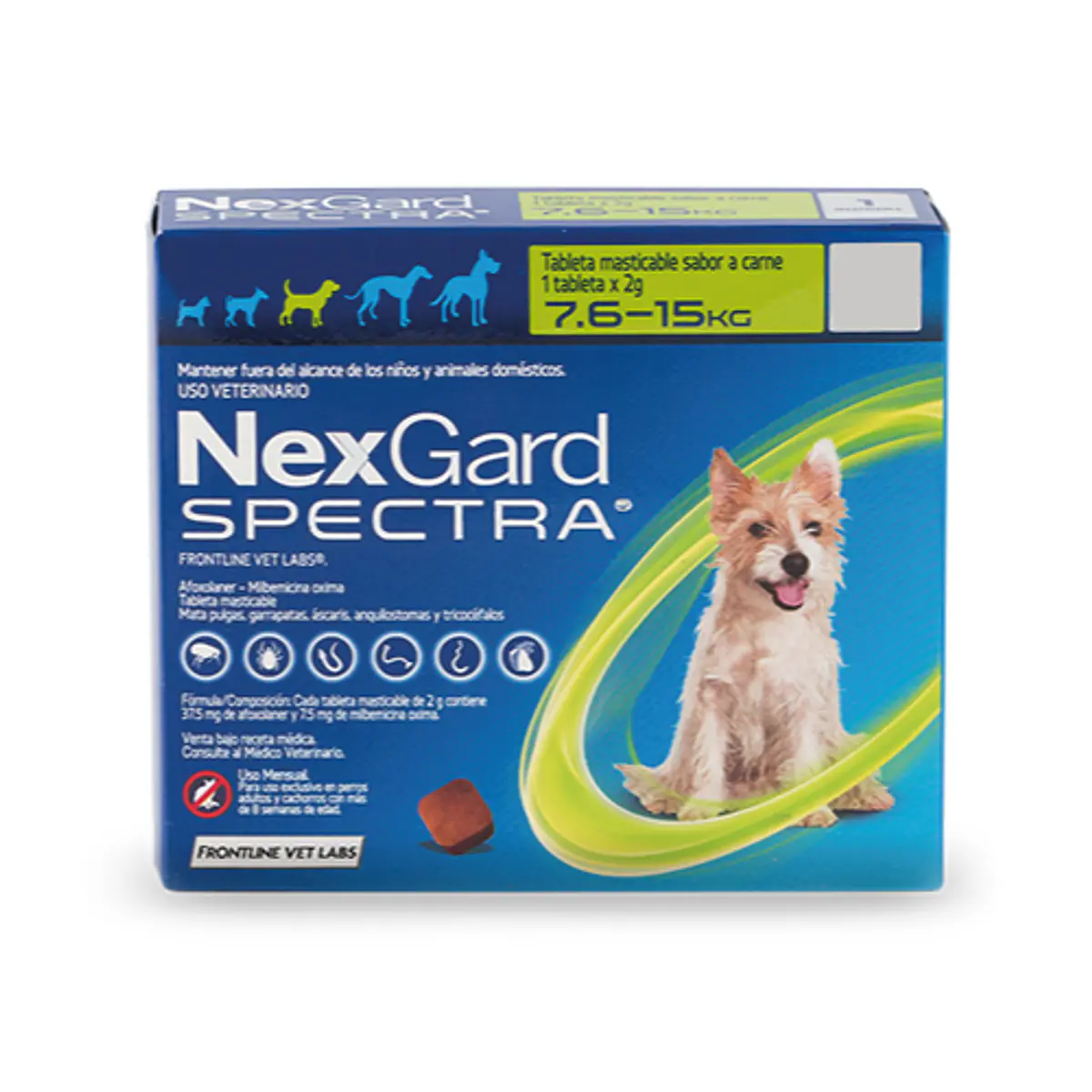 NEXGARD SPECTRA 1 COMPRIMIDO 7,6 - 15 K.