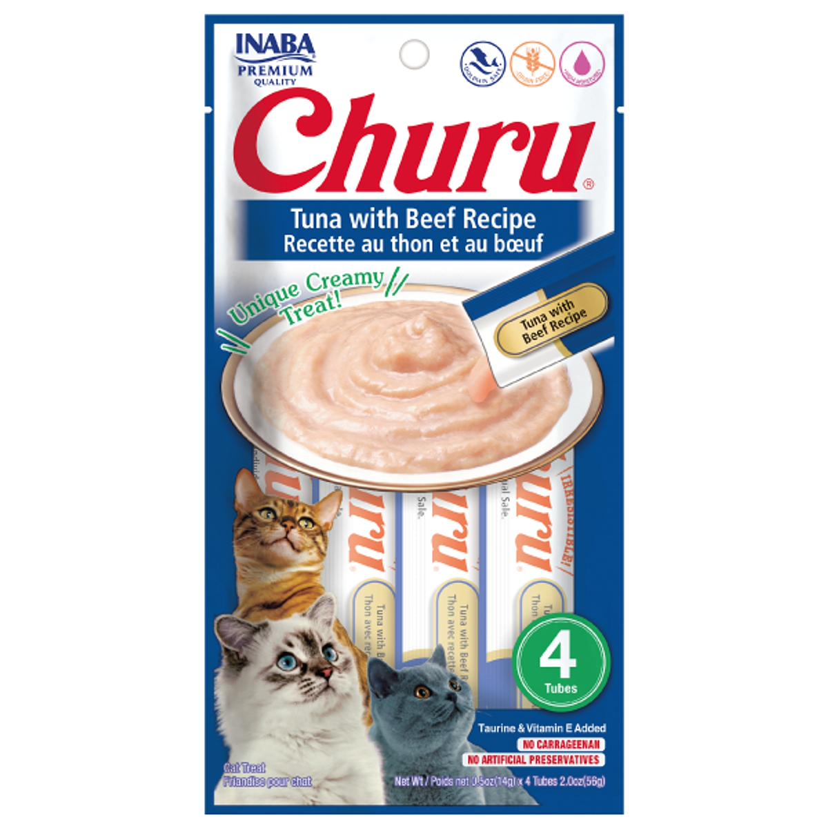 CHURU GATOS SABOR ATÚN CON CARNE 56 GRS.